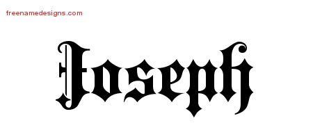Old English Name Tattoo Designs Joseph Free - Free Name Designs