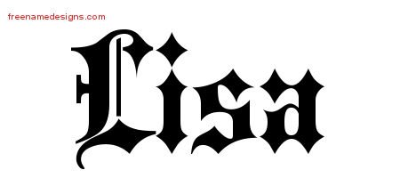 Old English Name Tattoo Designs Lisa Free - Free Name Designs