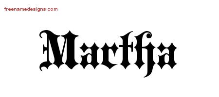 Old English Name Tattoo Designs Martha Free - Free Name Designs