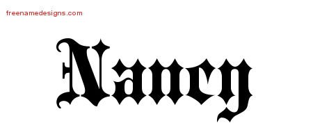 Old English Name Tattoo Designs Nancy Free - Free Name Designs