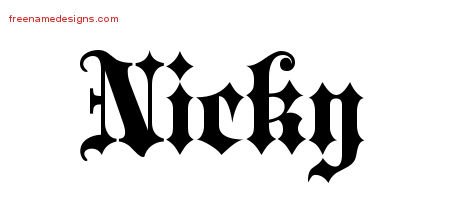 Old English Name Tattoo Designs Nicky Free - Free Name Designs