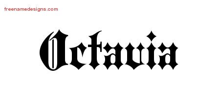 Old English Name Tattoo Designs Octavia Free - Free Name Designs