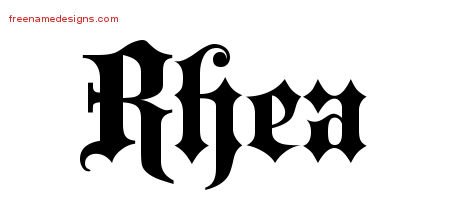 Old English Name Tattoo Designs Rhea Free - Free Name Designs