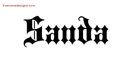 Old English Name Tattoo Designs Sanda Free - Free Name Designs