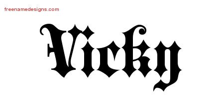 Old English Name Tattoo Designs Vicky Free - Free Name Designs