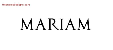 Regal Victorian Name Tattoo Designs Mariam Graphic Download - Free Name ...
