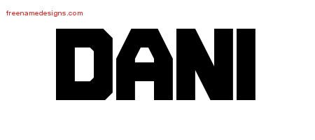 Titling Name Tattoo Designs Dani Free Printout - Free Name Designs