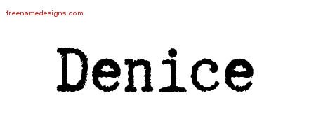 Typewriter Name Tattoo Designs Denice Free Download - Free Name Designs
