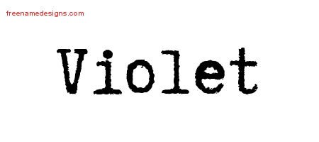 Typewriter Name Tattoo Designs Violet Free Download - Free Name Designs