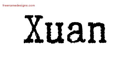 Typewriter Name Tattoo Designs Xuan Free Download - Free Name Designs