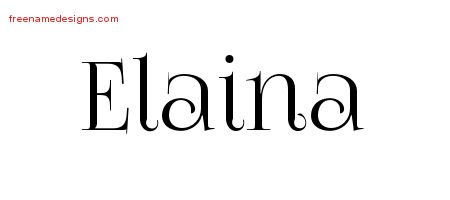 Vintage Name Tattoo Designs Elaina Free Download - Free Name Designs