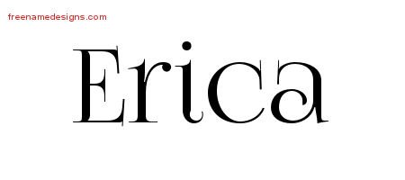 Vintage Name Tattoo Designs Erica Free Download - Free Name Designs