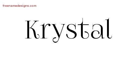 Vintage Name Tattoo Designs Krystal Free Download - Free Name Designs