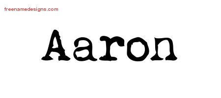 Vintage Writer Name Tattoo Designs Aaron Free Lettering - Free Name Designs
