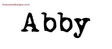 Vintage Writer Name Tattoo Designs Abby Free Lettering - Free Name Designs