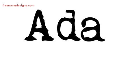 Vintage Writer Name Tattoo Designs Ada Free Lettering - Free Name Designs