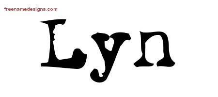 Vintage Writer Name Tattoo Designs Lyn Free Lettering - Free Name Designs