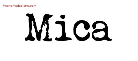 Vintage Writer Name Tattoo Designs Mica Free Lettering - Free Name Designs